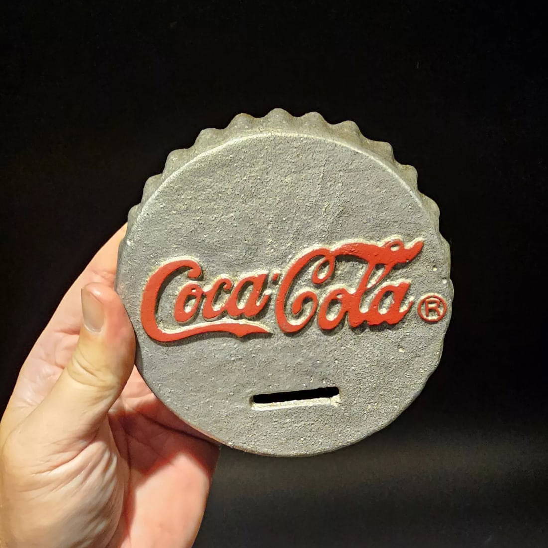 Cast Iron Coca Cola Bottle Cap Coin Bank Atlanta Ga. Auction