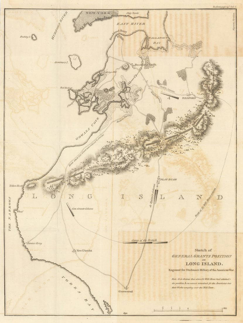 Buy Sketch Of General Grant's Position On Long Island, 1776. Stedman ...