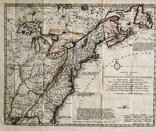 1754/55 Colonial Era Map Of America And Canada By I. Tirion, French ...