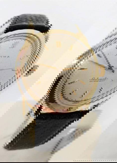 Vintage Solid 14k Gold Cyma Mens Automatic Watch 1950s Exlnt* Serviced ...