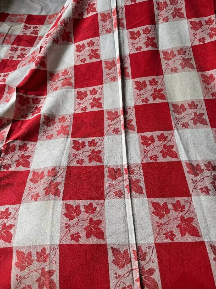 Buy Vintage Red White Gingham Check Picnic Tablecloth Cotton Ivy Simtex ...