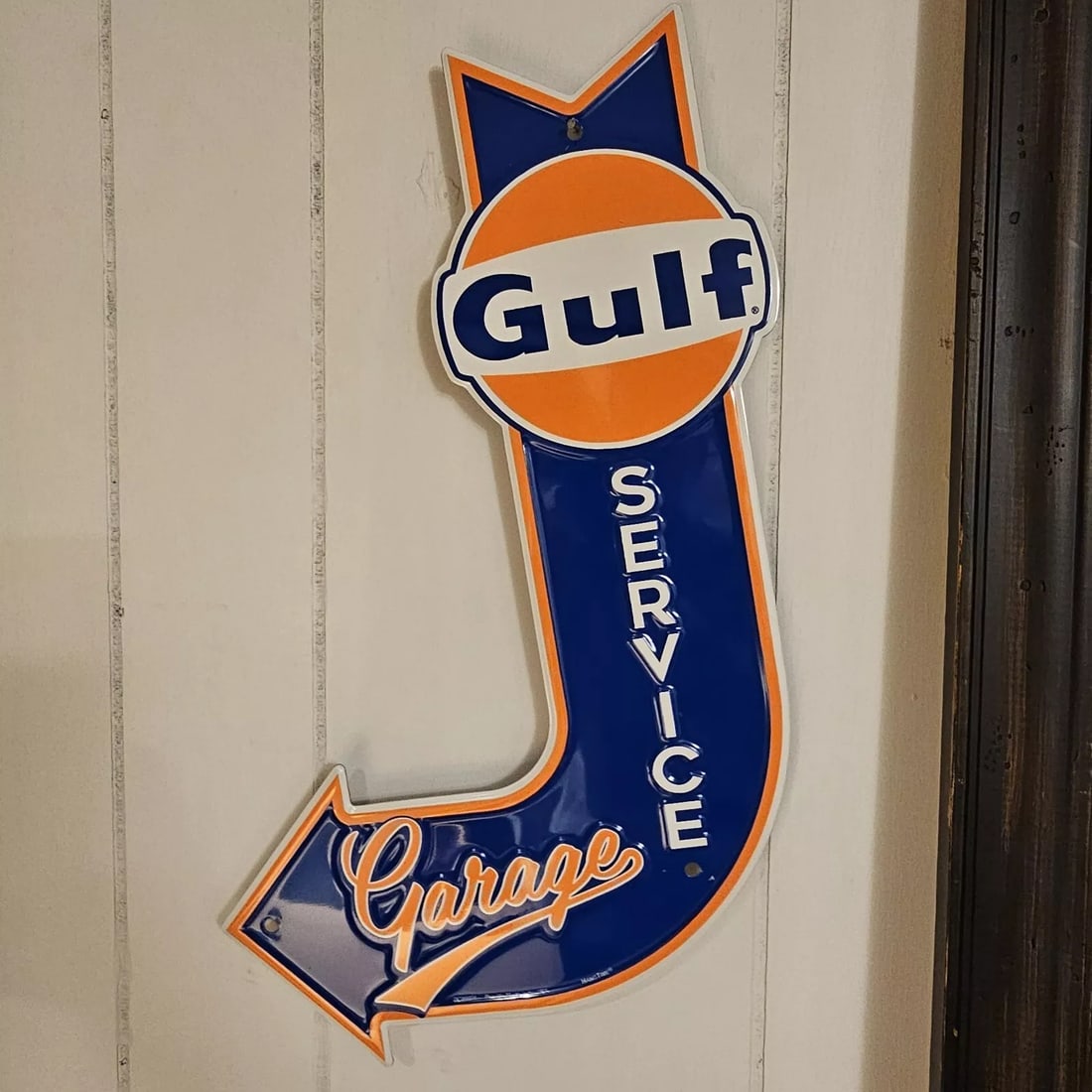 Metal Gulf Garage Car Service Sign Auction
