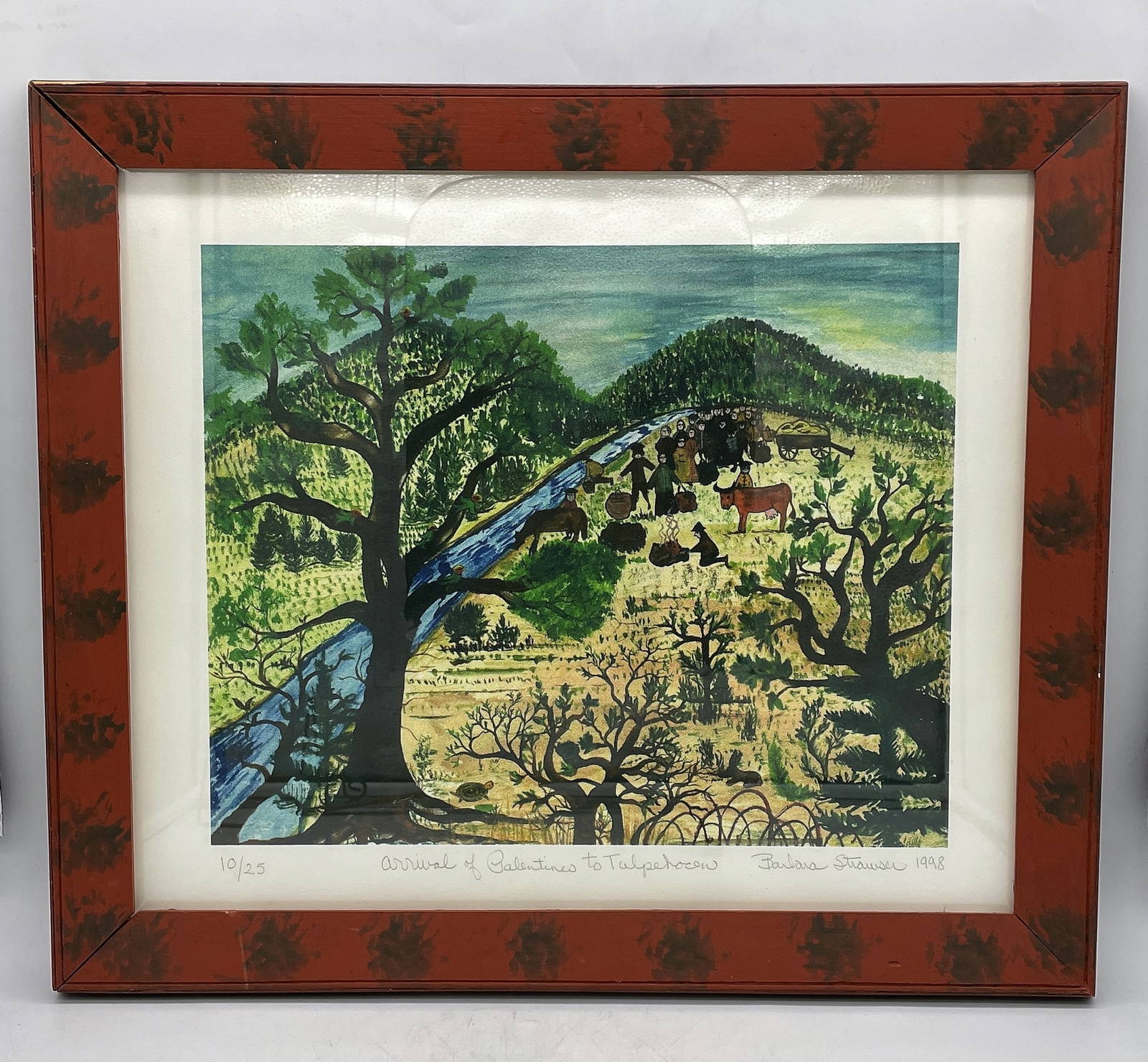 1998 Barbara Strawser Framed Folk Art Auction