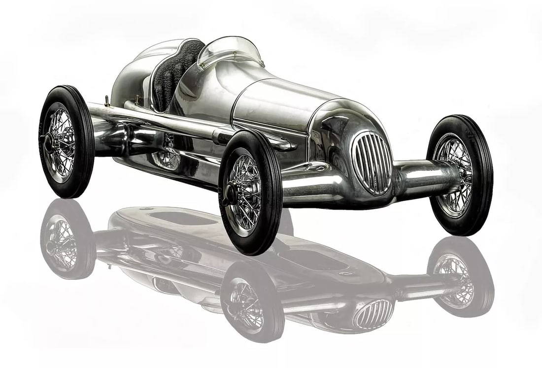 12" Aluminum Silver Indy Model Tether Car Auction