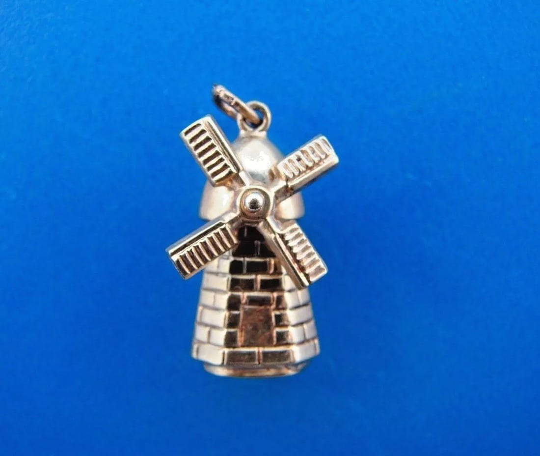 Antique 14k Yellow Gold Windmill Charm Pendant - Apr 08, 2025 ...