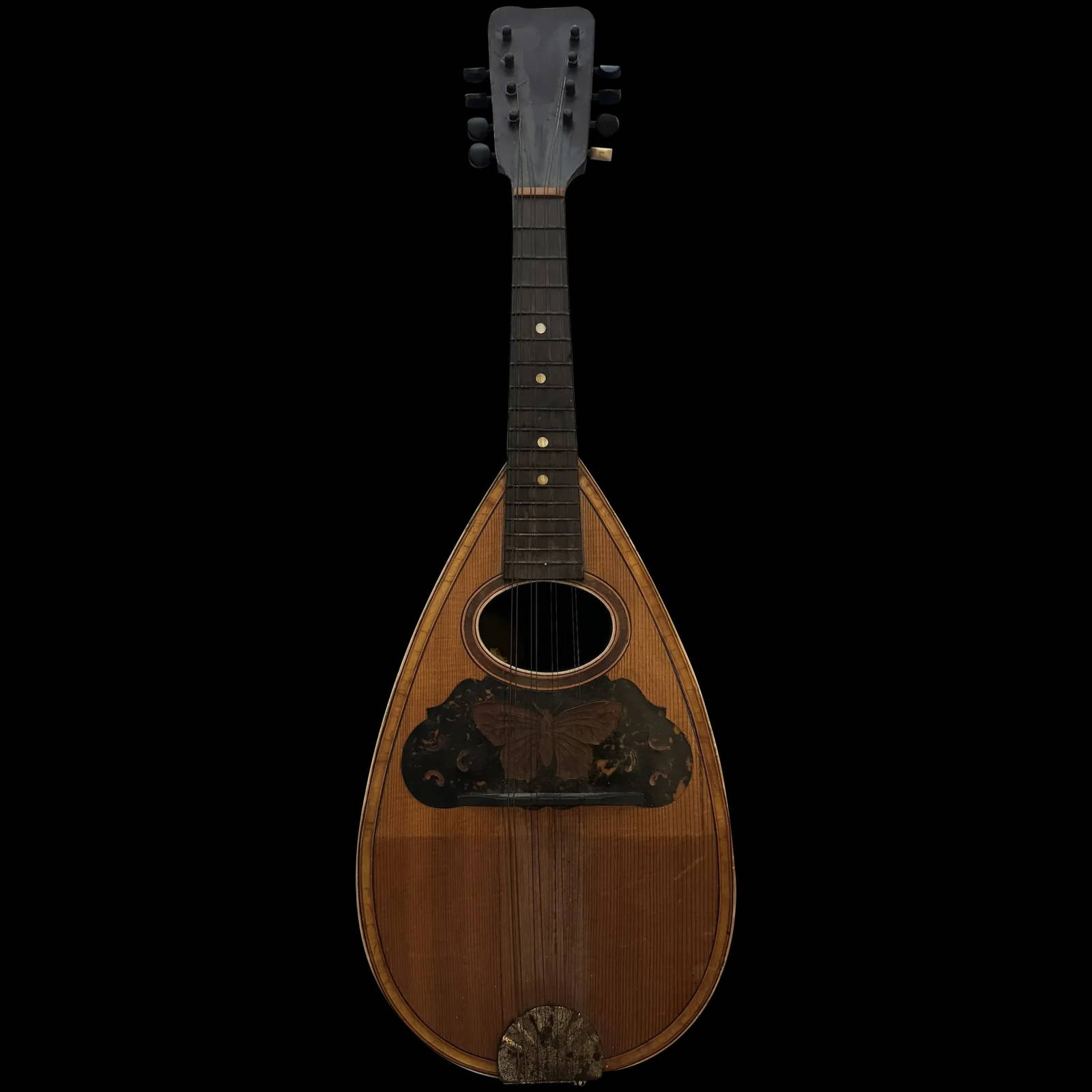 Antique Mandolin Moth Inlay 1900s Auction