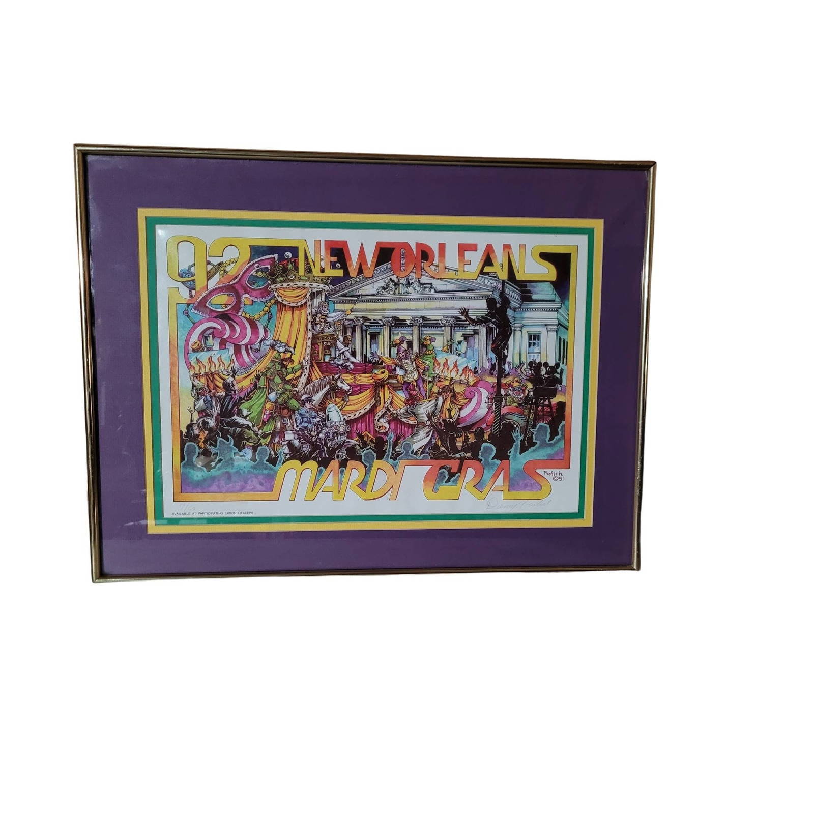 Buy Vintage Post Modern Danny Frolich Lithograph Print 1990 Mardi Gras ...