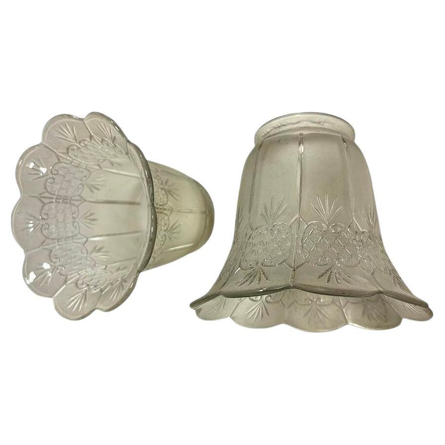 Edwardian Fluted Bell Lamp Shade By Gillinder Glass W/ 2 1/4" Fitter ...