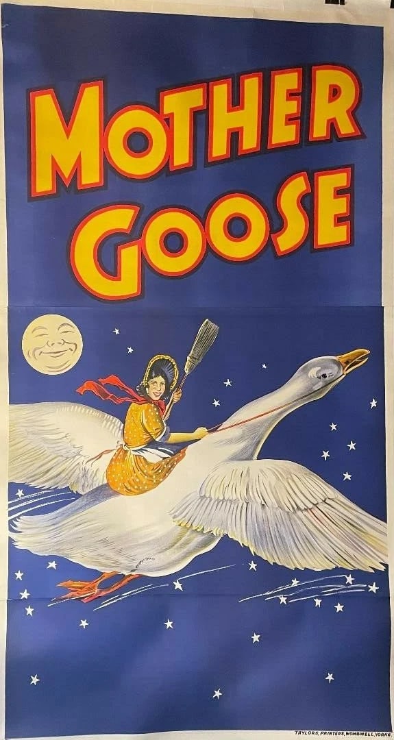 Original C. 1930 Vintage "mother Goose" Children's Theater Poster Linen ...