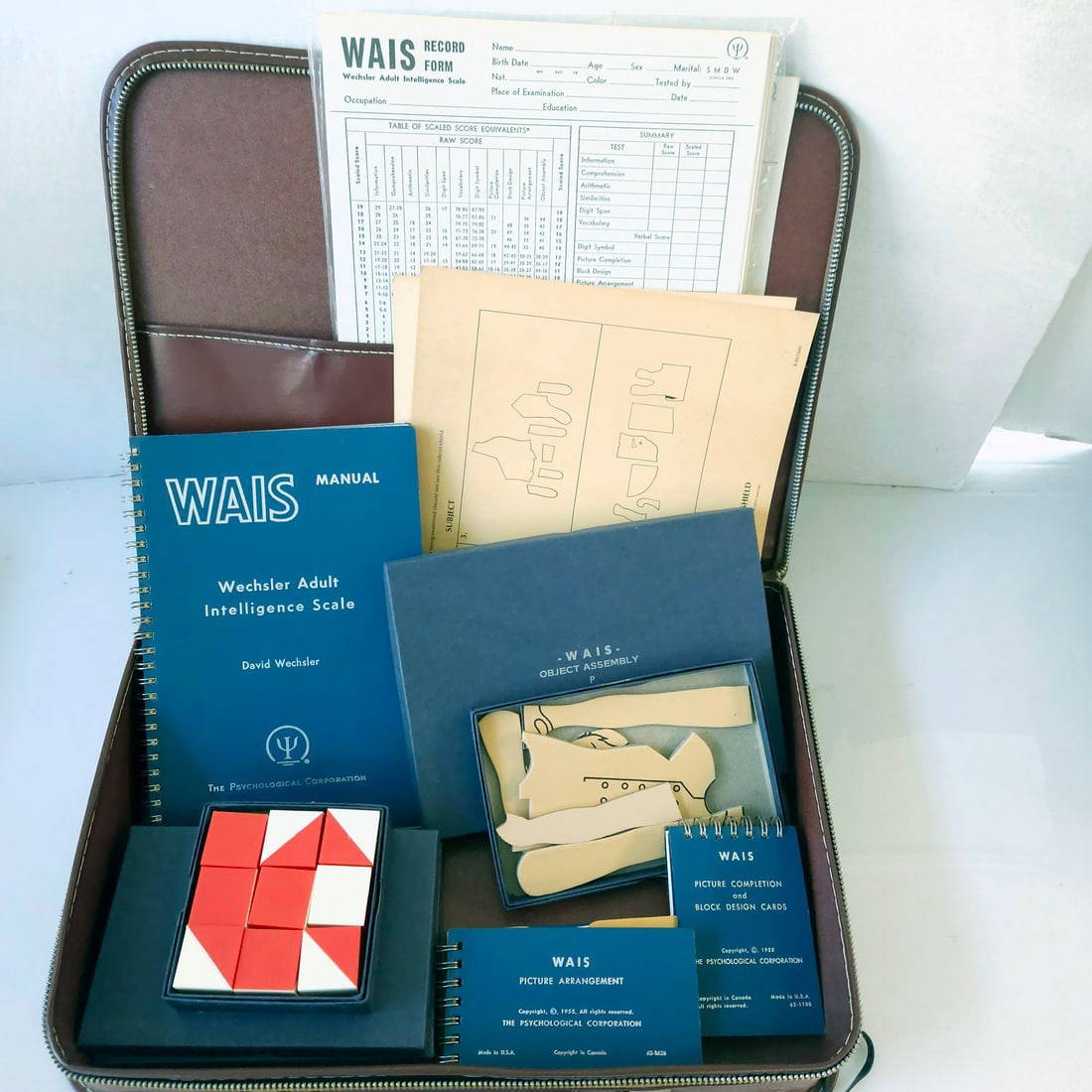 Vintage Wechsler Adult Intelligence Scale (wais) Test Kit In Original ...