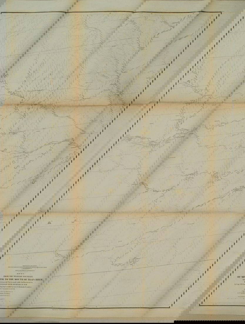 1855 Gunnison Map Of Missori And Kansas -- Map No. 1 From The Western ...