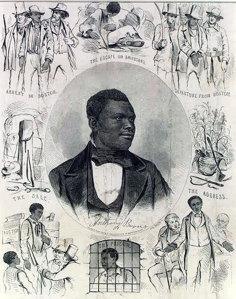 1855, Anti-slavery Poster C/o Anthony Burns, Victim Of The Fugitive Slave Act Of 1850 Auction