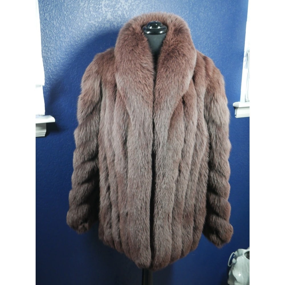 Buy Beautiful Burgundy Maroon Dyed Fox Fur Coat Jacket | Jasper52 In Ny