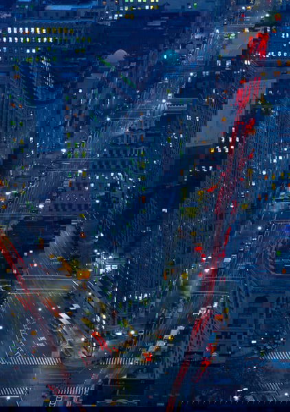 Usa, New York City City, Intersection, Dusk (long Exposure) ' C Type ...