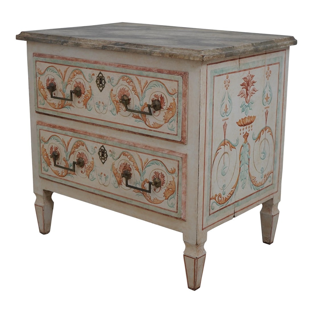 Buy Neoclassical Italian Polychrome Hand Painted Commode Chest ...