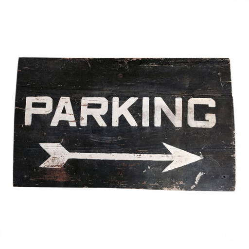 Vintage Wooden Parking Sign