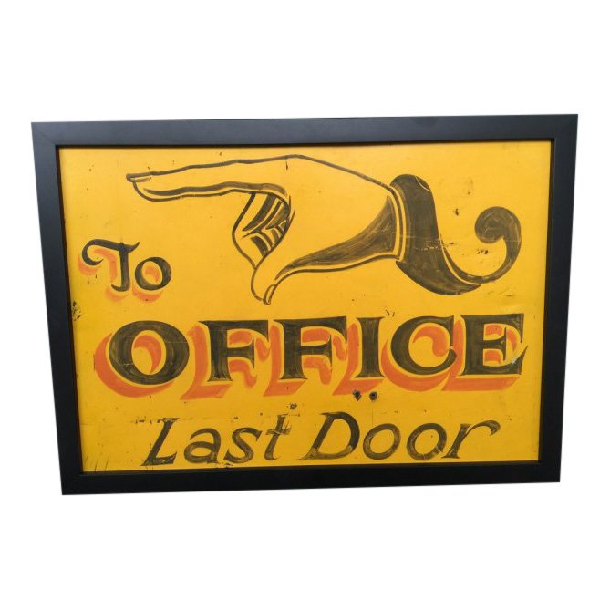 1880 Yellow Tin Trade Sign
