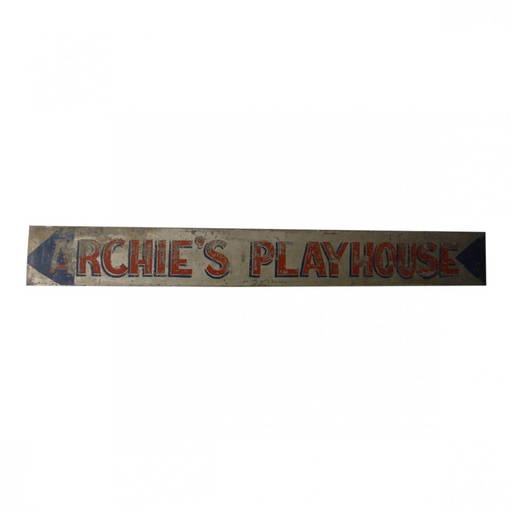 Archie's Playhouse Painted Tin Sign, 1950s