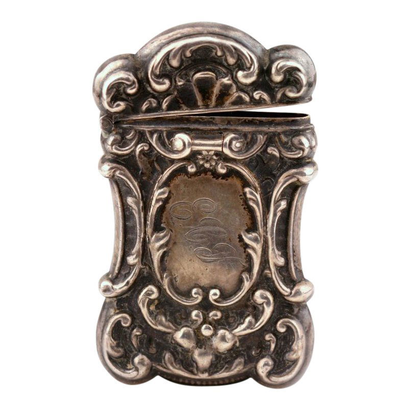 Antique Monogram Sterling Silver Match Safe