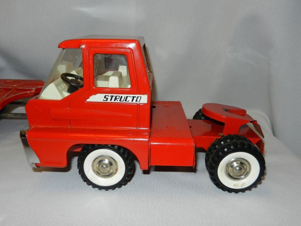 Vintage Structo Typhoon Pressed Steel Toy Log Hauler