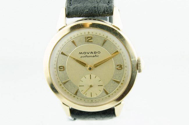 Movado 14k Solid Gold Automatic Watch, 1950's