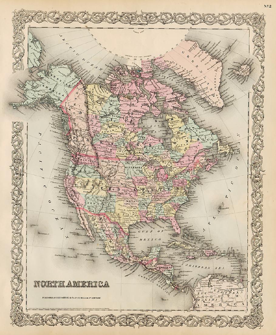 Colton: Map of North America, 1855