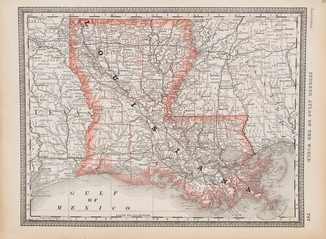1892 Rand McNally Map of Louisiana