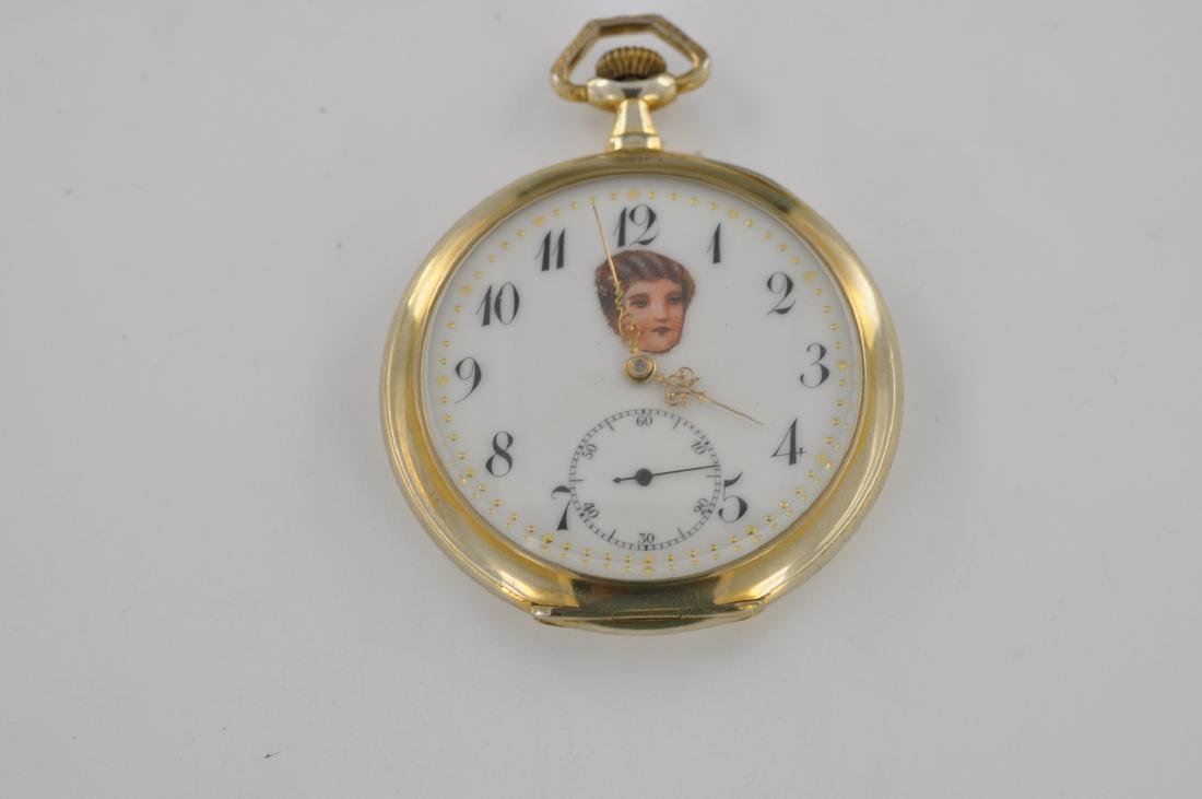 Eterna Angel Face Silver Open Face Pocket Watch, 1920's
