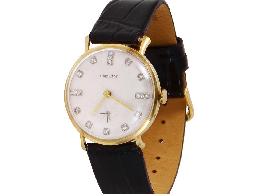 Hamilton 14K Yellow Gold Diamond Watch