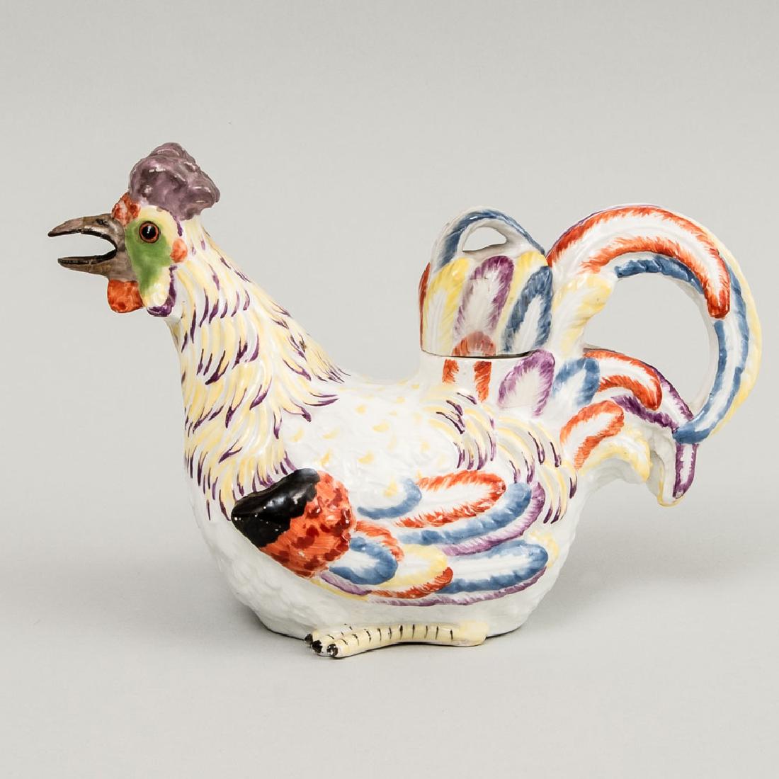 Meissen Porcelain Hen Form Small Ewer and Cover