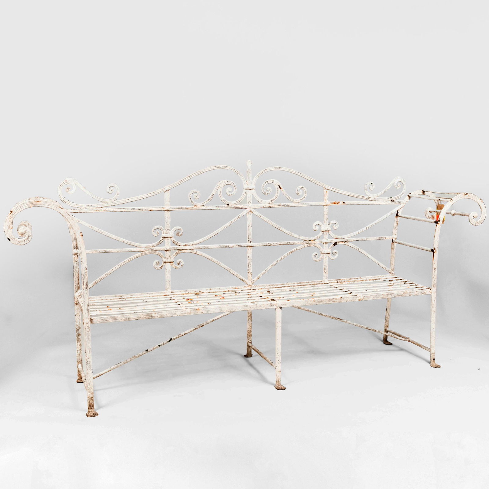 Large Regency White Painted Cast Iron Garden Bench - Mar 13, 2020 ...