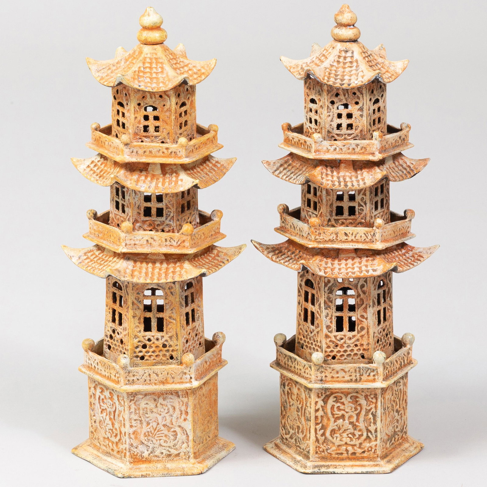 Pair of Chinese Painted Metal Pagodas, Modern - Mar 13, 2020 | STAIR in NY