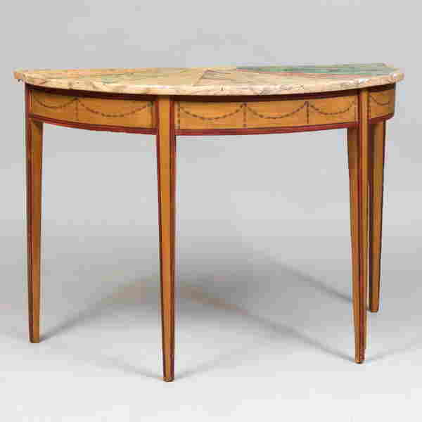Demilune Painted and Marbleized Console Table, Modern - Mar 13, 2020 ...