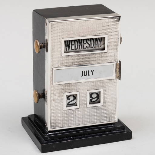 English Silver Mounted Desk Calendar