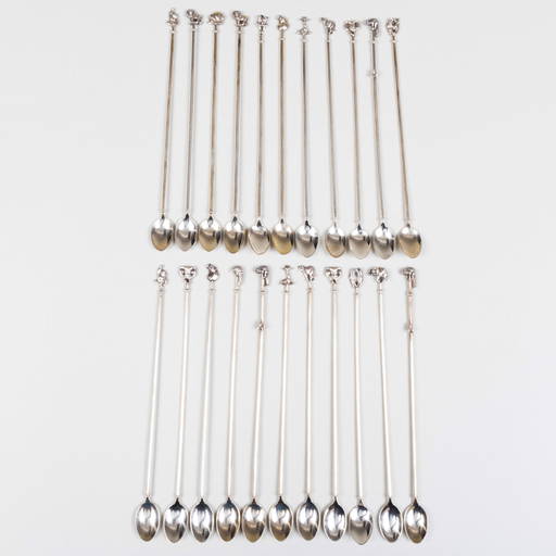 Set Of Twenty Two Southern Rhodesian Silver Iced Tea