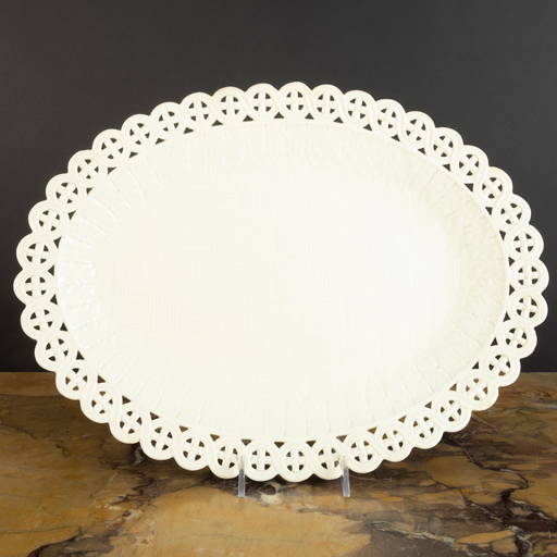 Oval English Creamware Basket Weave Platter