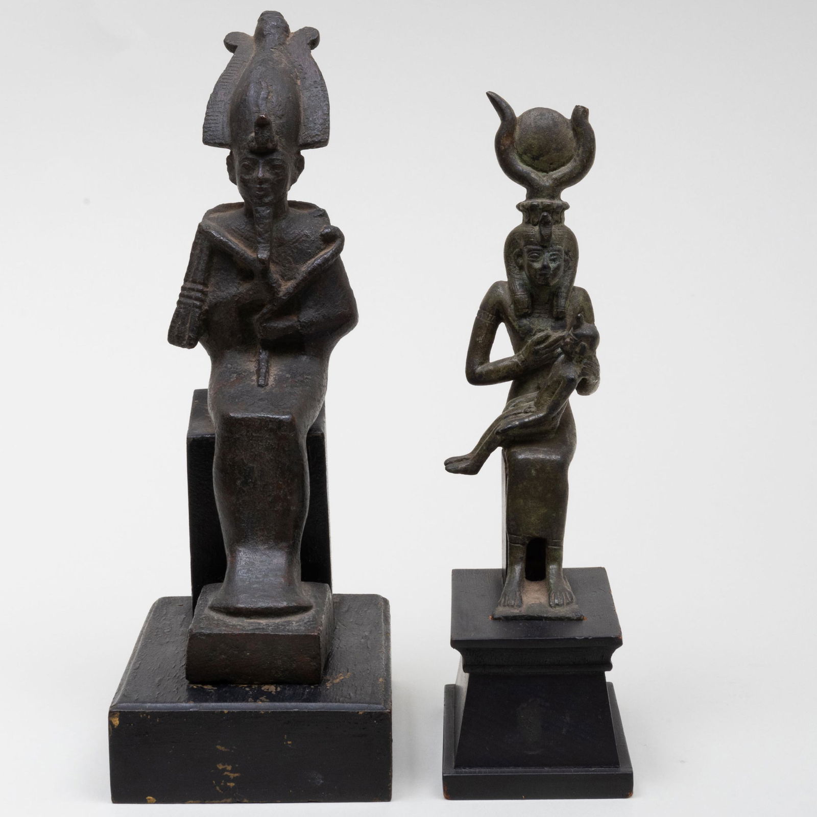 Egyptian Bronze Statue of Osiris, Together with an Egyptian Bronze ...