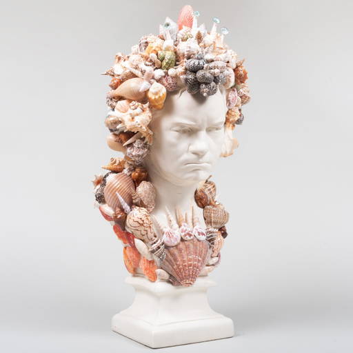 Contemporary Composite Bust Encrusted With Shells