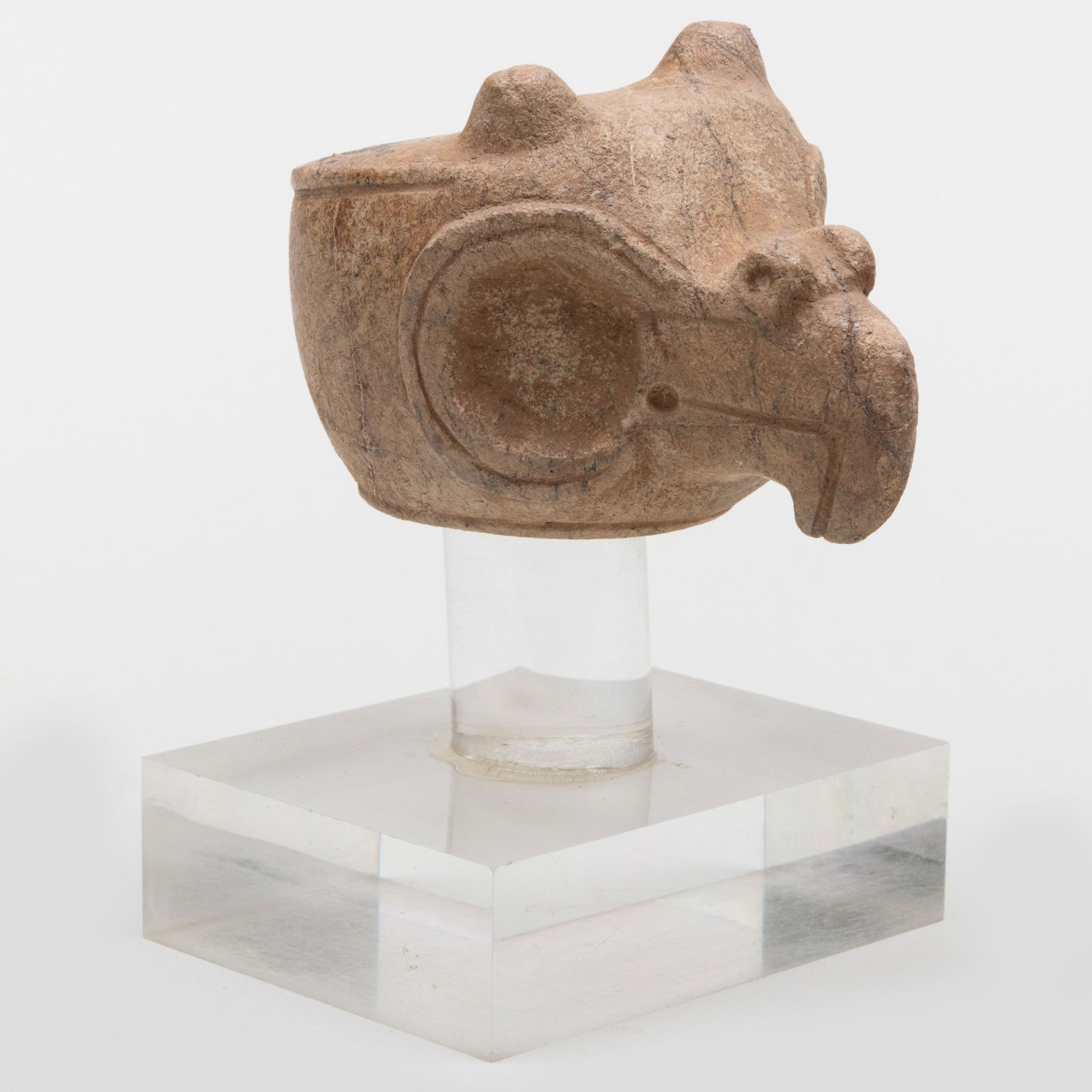 Limestone Mace Head In The Shape Of A Bird's Head