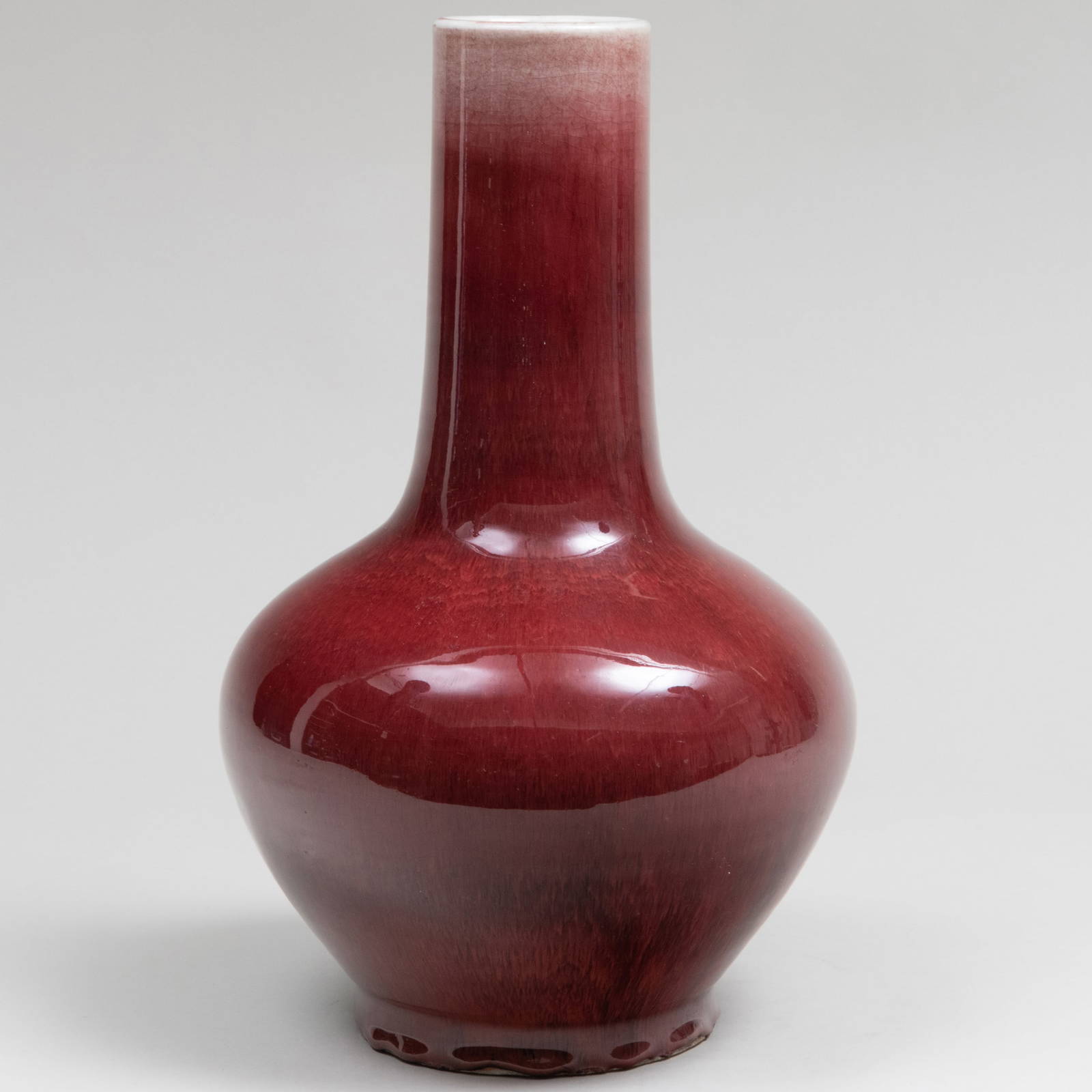 Chinese Copper Red Glazed Porcelain Vase Auction