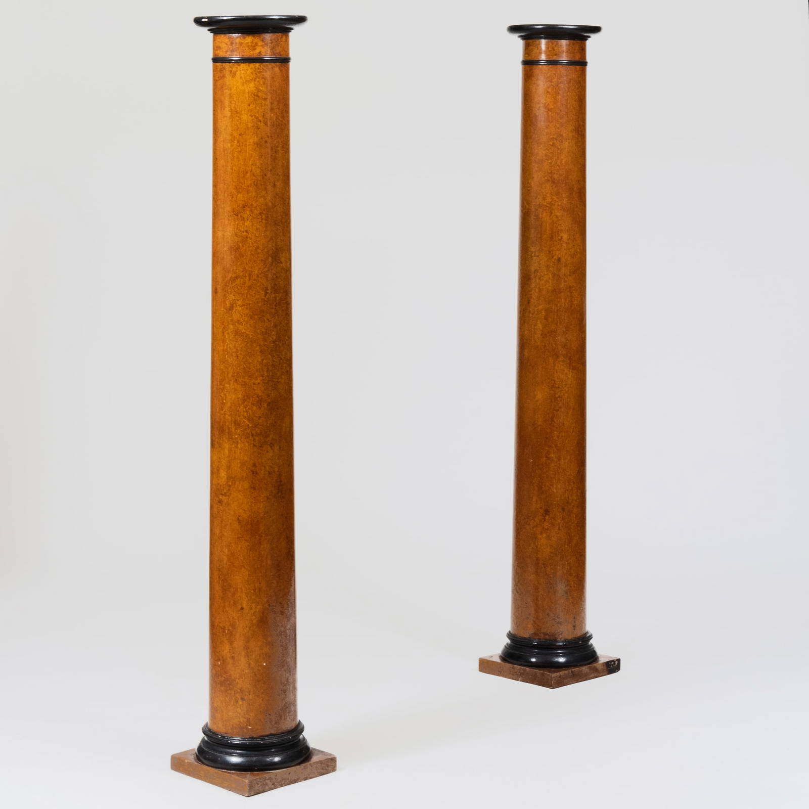 Pair Of Biedermeier Style Faux Bois And Ebonized Columns Auction