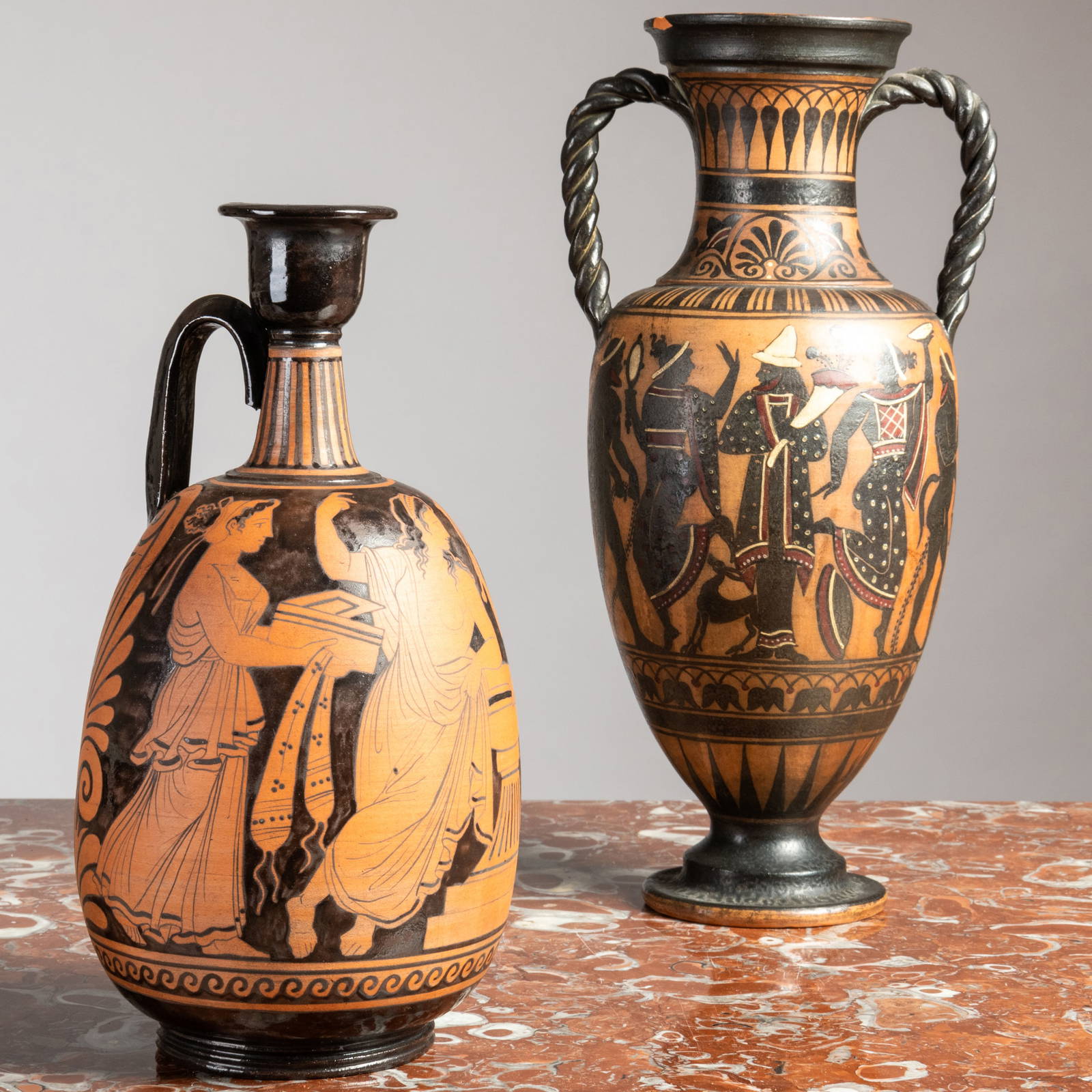 Attic Ware Lekythos And A Vase Auction