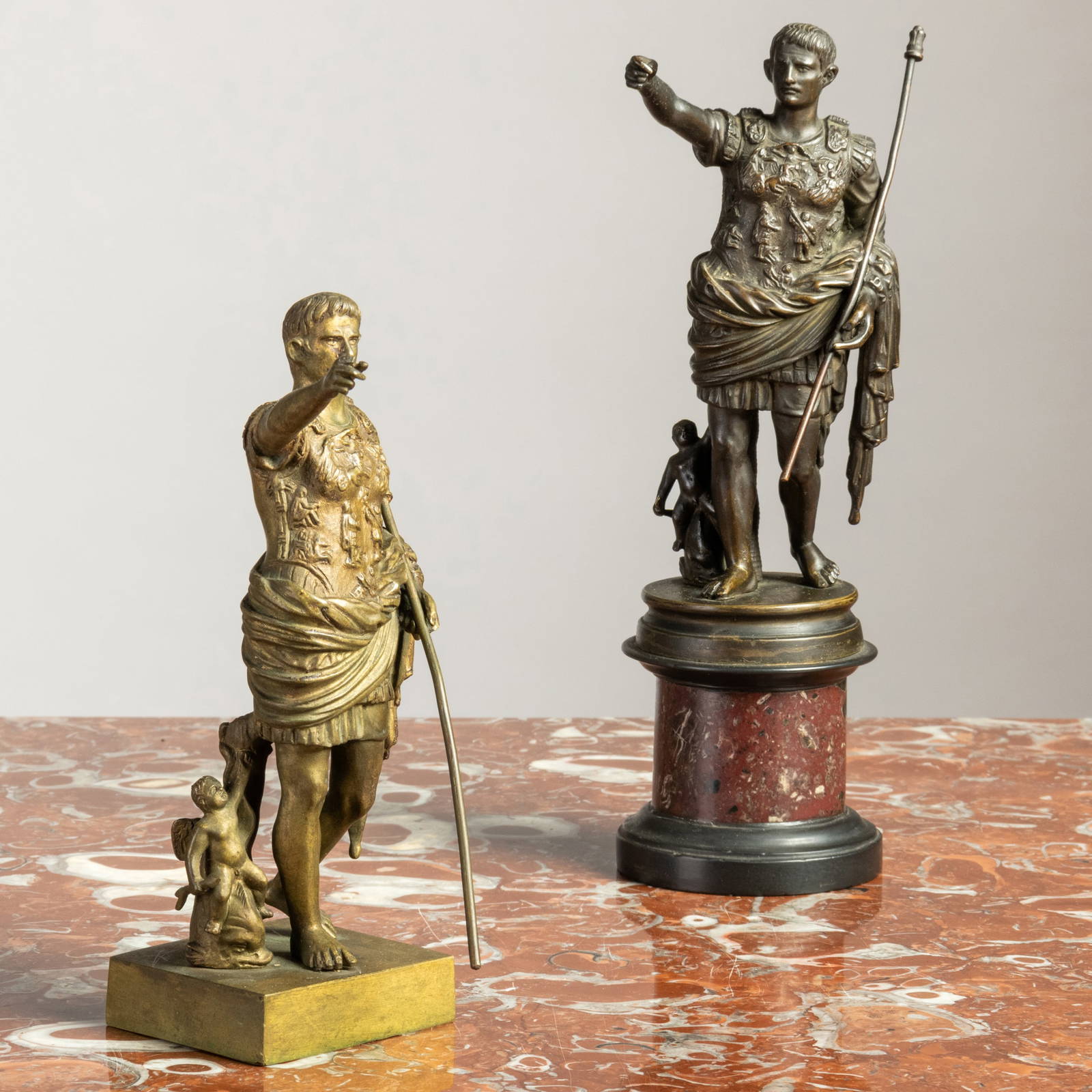 Two Bronze Models Of Augustus Caesar, After The Antique Auction