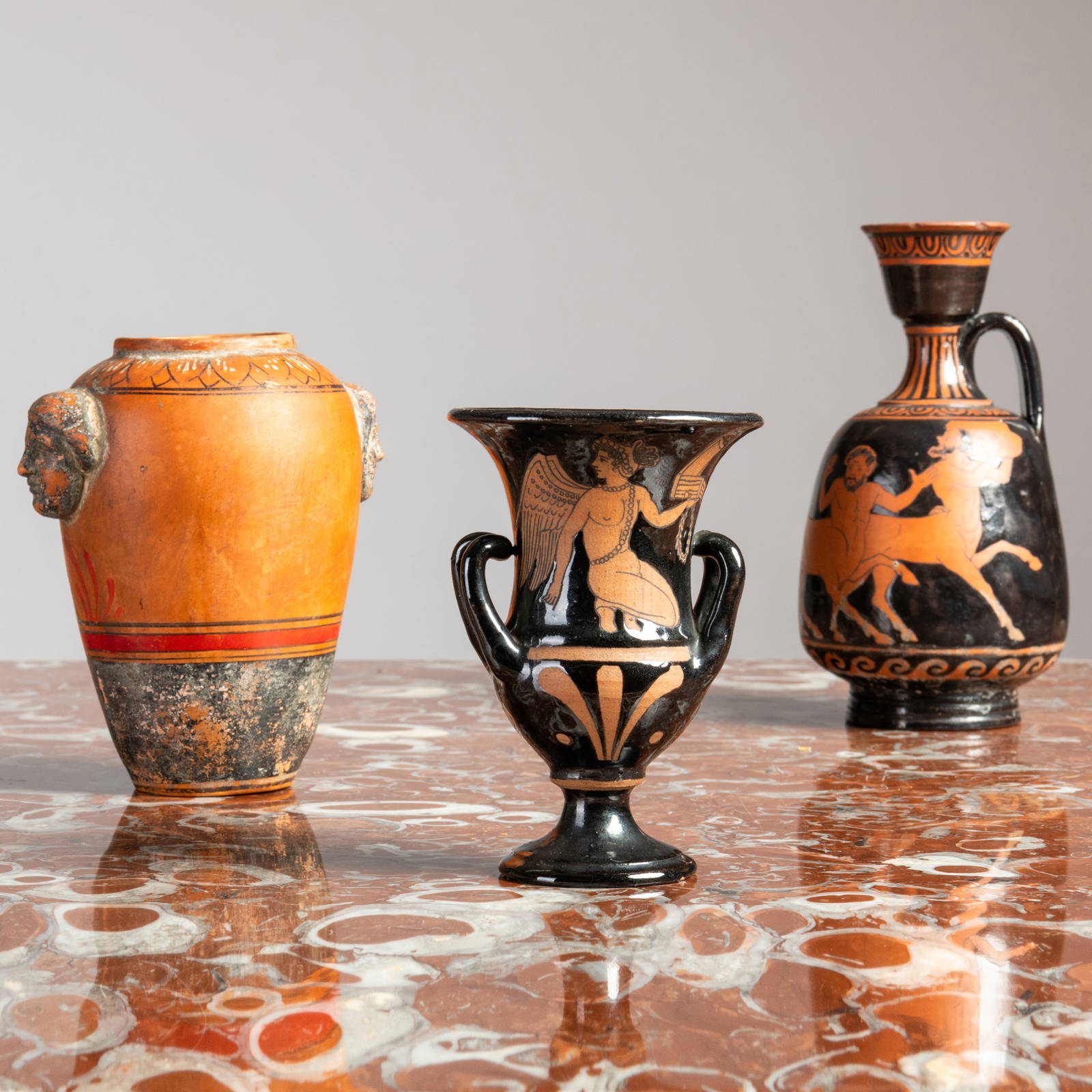 Group Of Three Small Attic Ware Vessels Auction