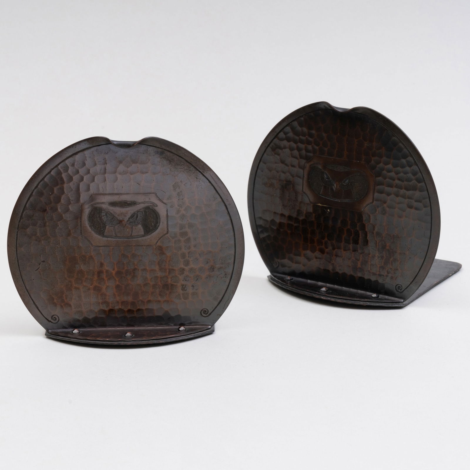 Roycroft Planished Metal Bookends Auction