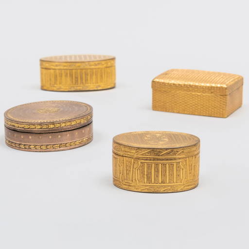 Group Of Gilt Metal Snuff Boxes