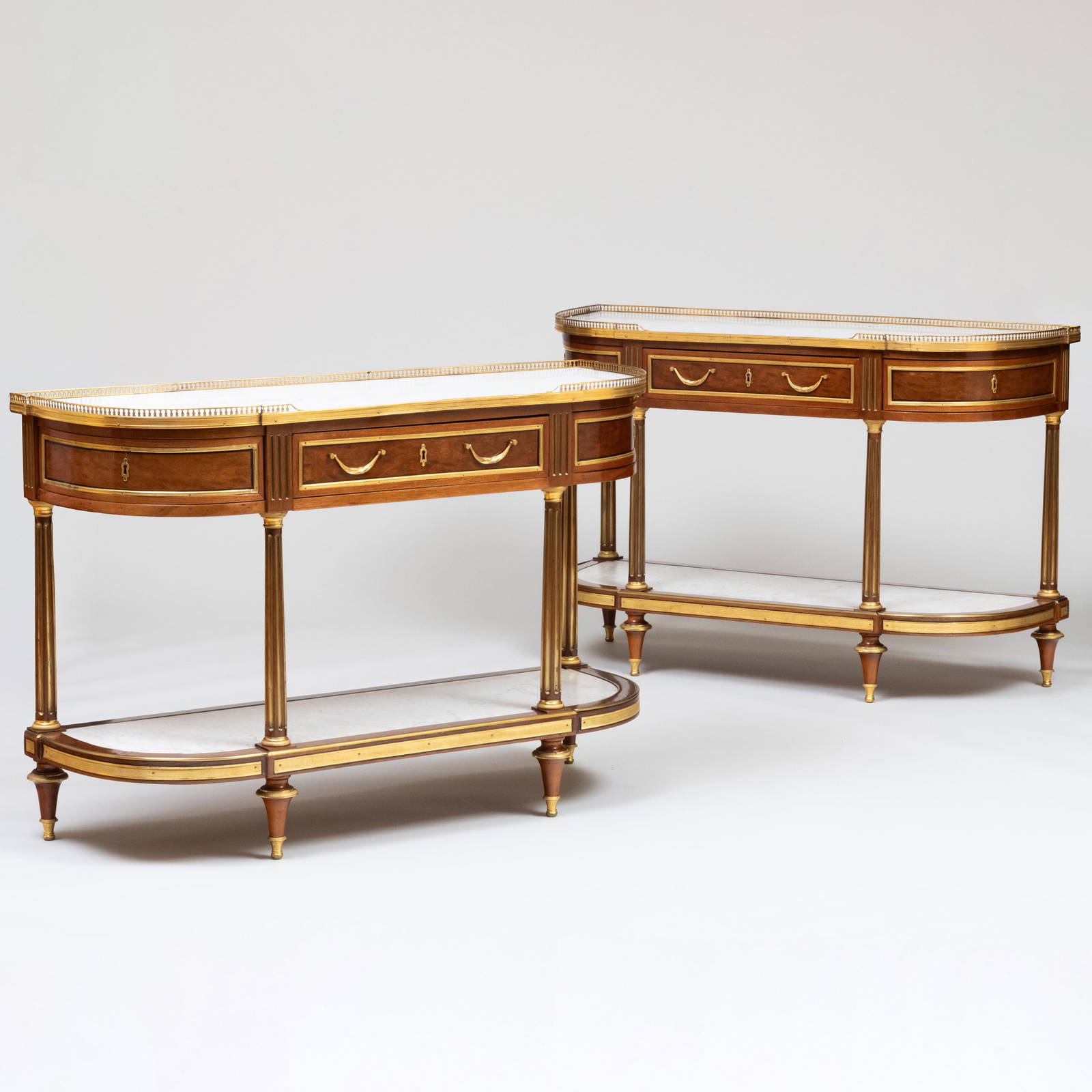 Fine Pair Of Louis Xvi Ormolu-and Brass-mounted Mahogany Console ...