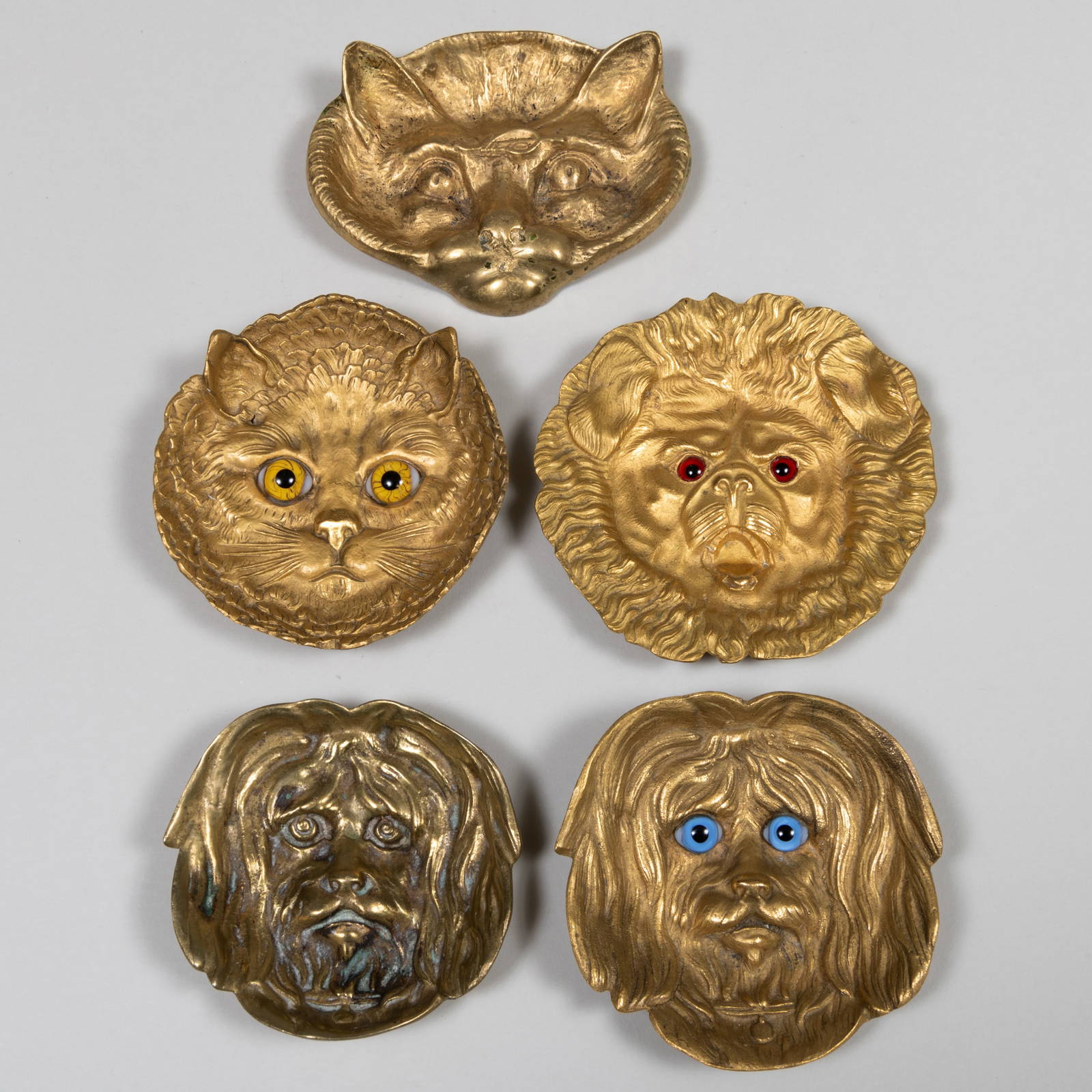 Group Of Five Gilt Bronze Animal Dishes Auction