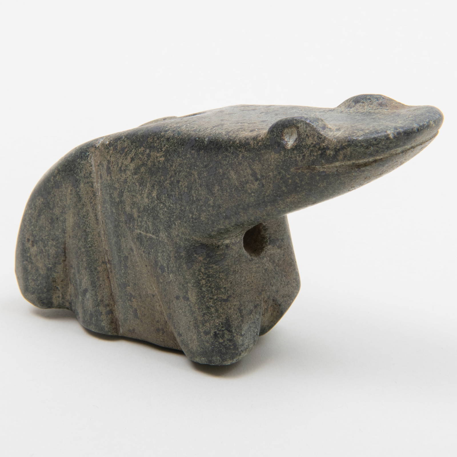 Greenstone Frog Pipe, Illinois Area Auction