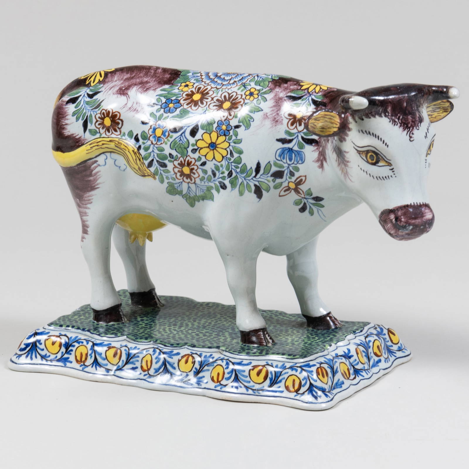 Delft Polychrome Model Of A Cow Auction